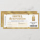 Hotel Reservation Staycation Gold Certificate Invitation | Zazzle