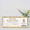 Hotel Reservation Staycation Gold Certificate Invitation | Zazzle