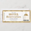 Hotel Reservation Staycation Gold Voucher Invitation | Zazzle