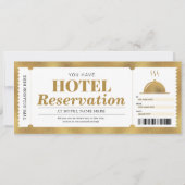 Hotel Reservation Staycation Gold Voucher Invitation | Zazzle