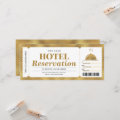 Hotel Reservation Staycation Gold Voucher Invitation | Zazzle
