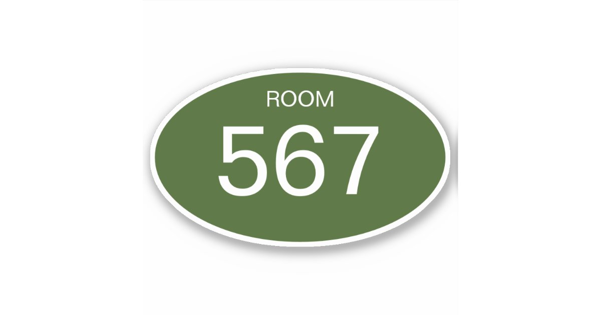 Hotel room door number template vinyl sticker | Zazzle