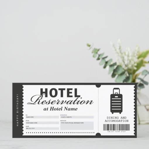 Hotel Stay Reservation Voucher Certificate | Zazzle