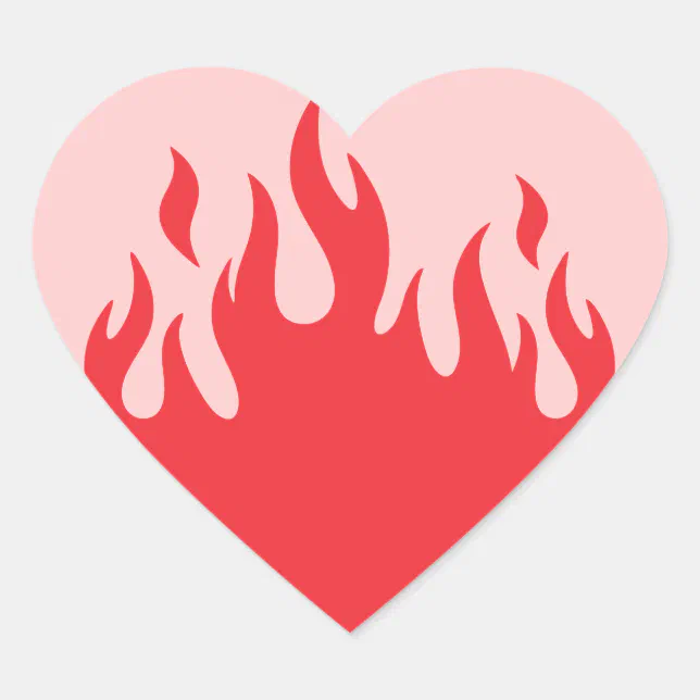 Hotter than Ever Flaming Heart Sticker | Zazzle