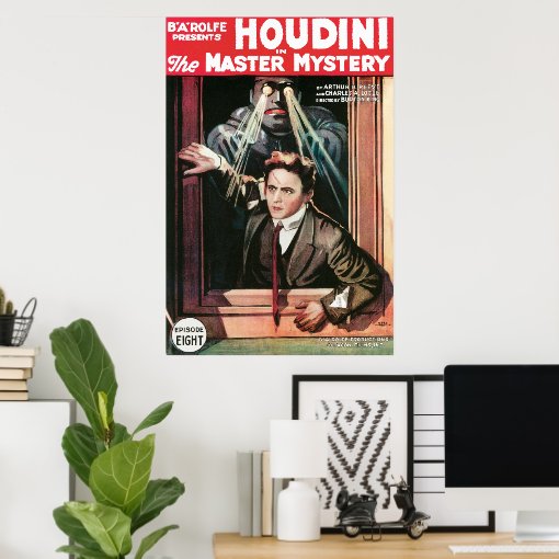 Houdini, The Mastery Mystery vintage poster 1919 | Zazzle