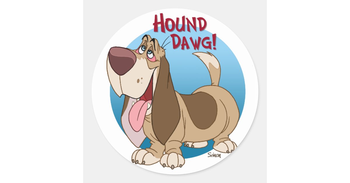 hound dawg classic round sticker | Zazzle
