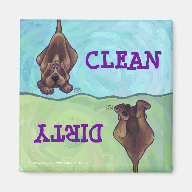 Hound Dog Clean Dirty Dishwasher Magnet | Zazzle