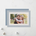 Houndstooth frame light blue three photo Christmas Holiday Card | Zazzle