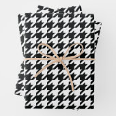 Houndstooth Pattern Black White Wrapping Paper Sheets | Zazzle