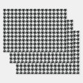 Houndstooth Pattern Black White Wrapping Paper Sheets | Zazzle