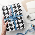 Houndstooth pattern wrapping paper | Zazzle