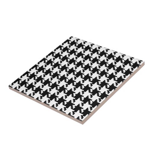 Houndstooth Pied-de-Poule Pattern Mod Tile | Zazzle