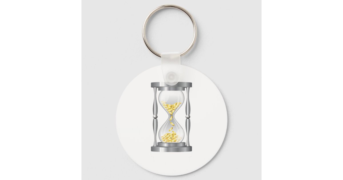 Hourglass With Money Keychain | Zazzle
