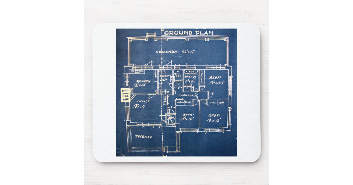 House Blueprints Mouse Pad | Zazzle