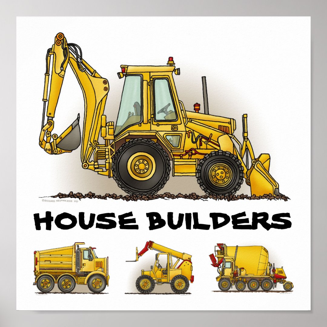 House Builders Construction Poster Print | Zazzle