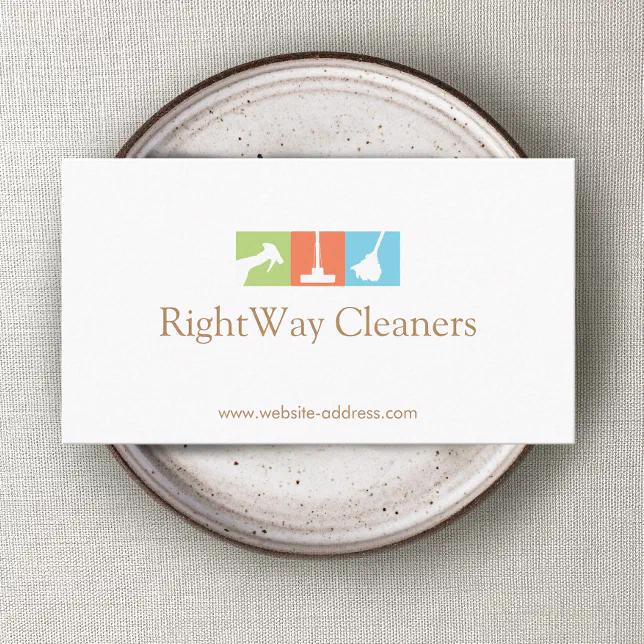 House Cleaner Logo Cleaning Service Business Card | Zazzle