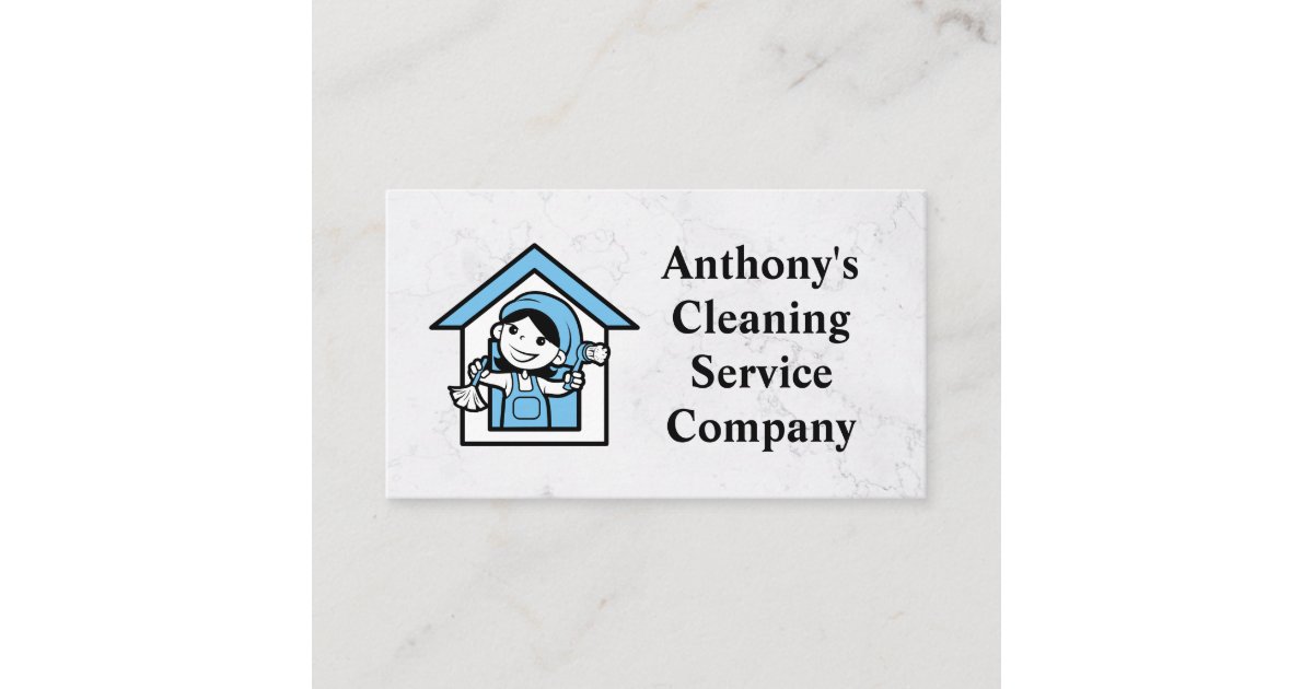 House Cleaner Mascot Logo | Maid Services Business Card | Zazzle
