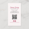 House Cleaning Blush Pink Vacuum Cleaner QR Code Business Card | Zazzle