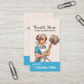 House Cleaning Cute Girl Maid Service Polka Dots Business Card | Zazzle