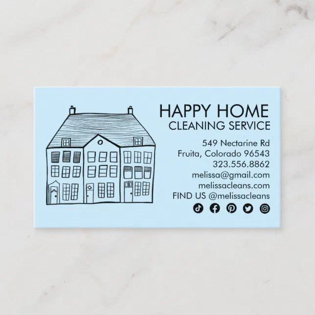 House Cleaning Home Services Charming Janitorial Business Card | Zazzle