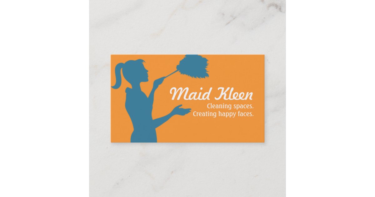 House Cleaning Housekeeper Maid Business Card | Zazzle