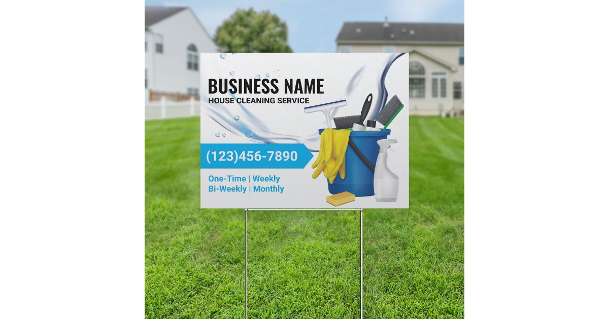 House Cleaning Housekeeping Service Water Flows Sign | Zazzle