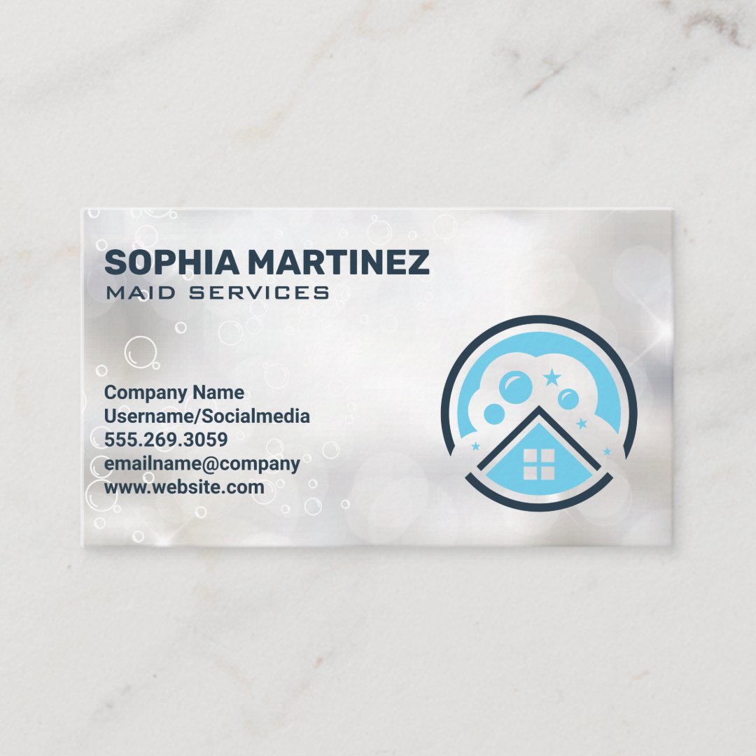 House Cleaning Logo Business Card | Zazzle