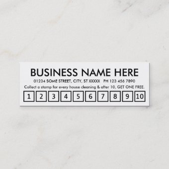 house cleaning. loyalty punch card | Zazzle