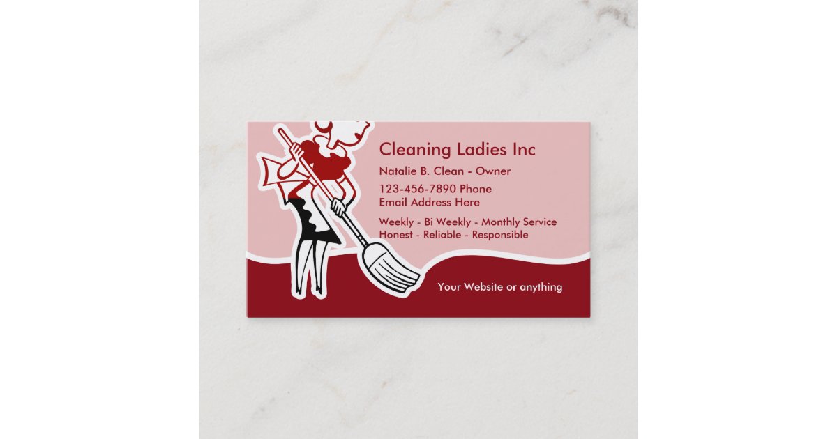 House Cleaning Maid Business Card | Zazzle