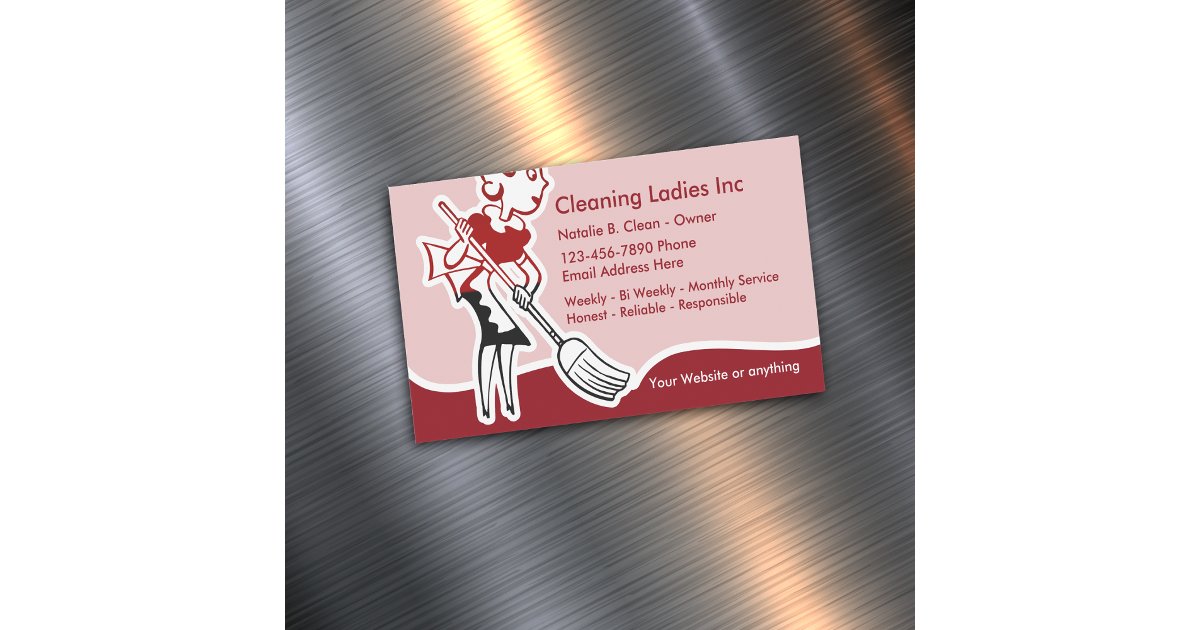 House Cleaning Maid Business Card Magnet | Zazzle