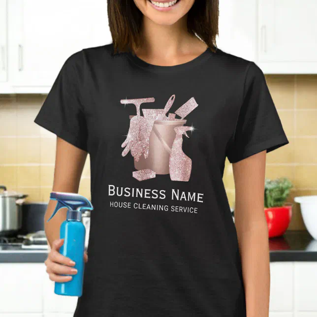 House Cleaning Maid Service Rose Gold Cleaners T-Shirt | Zazzle