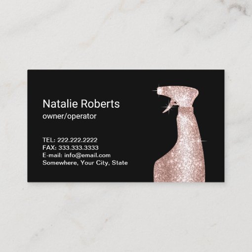 House Cleaning Maid Service Rose Gold Duster Business Card | Zazzle
