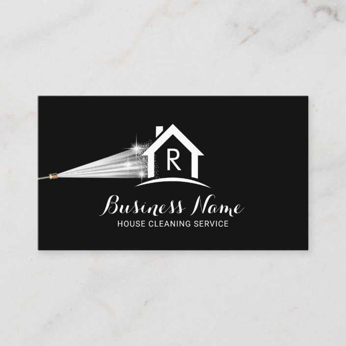 House Cleaning Pressure Washing Monogram House Business Card | Zazzle.com