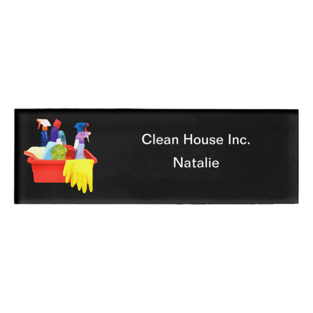 House Cleaning Professional Staff Name Tag | Zazzle