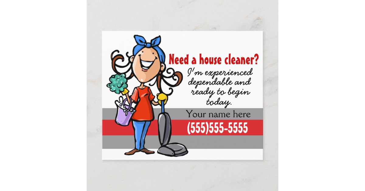 House Cleaning promo 4x5 card Flyer | Zazzle