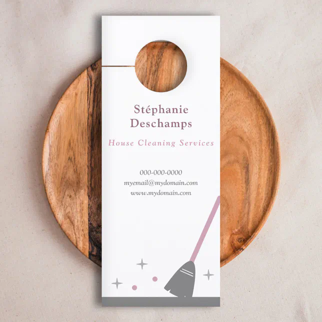 House Cleaning Service Door Hanger | Zazzle