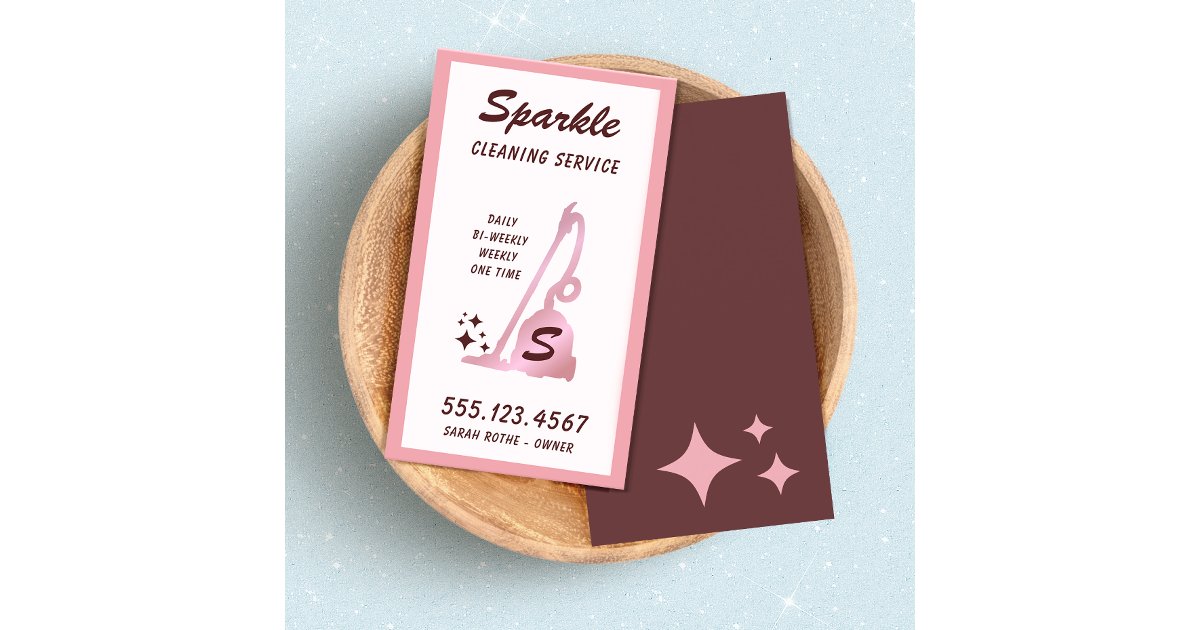House Cleaning Service Rose Gold Vacuum Cleaner Calling Card | Zazzle