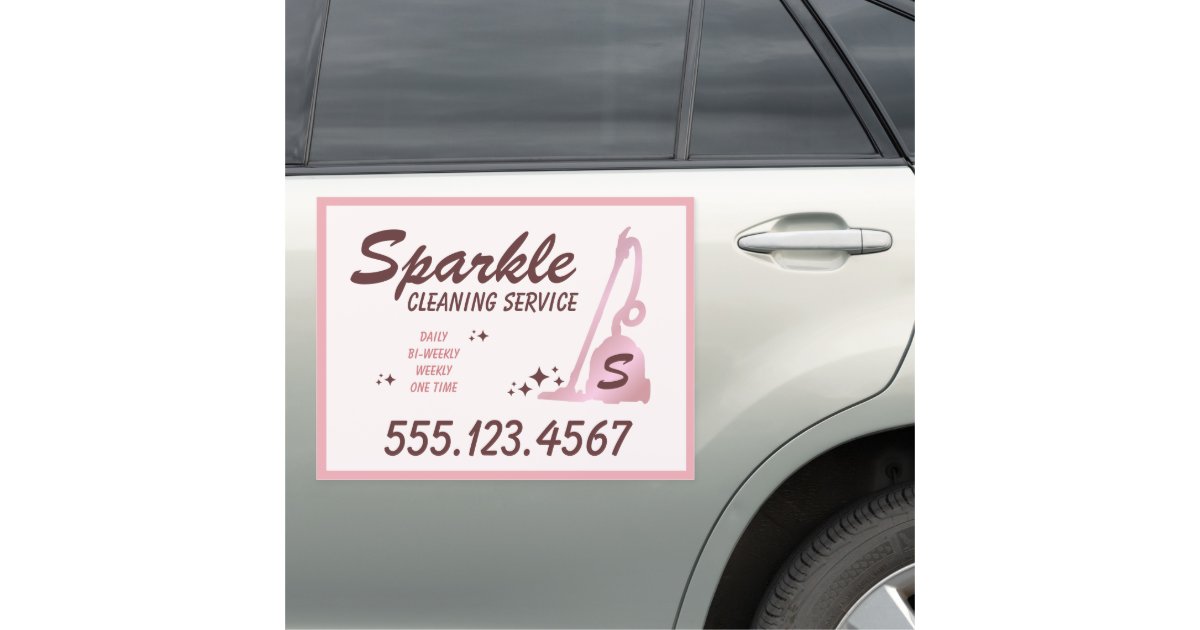 House Cleaning Service Rose Gold Vacuum Cleaner Car Magnet | Zazzle