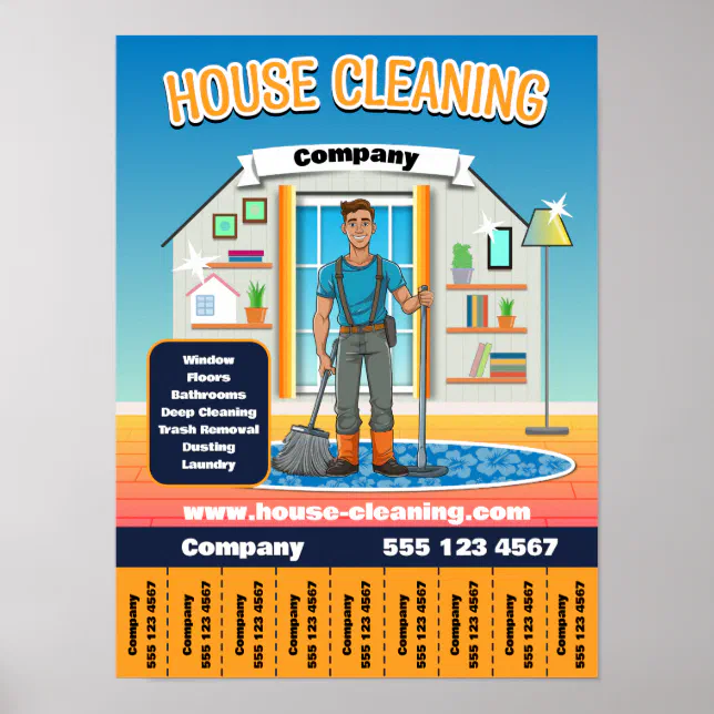 House Cleaning Service Template Poster | Zazzle