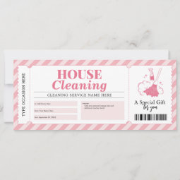 House Cleaning Services Gift Certificate Voucher Invitation | Zazzle