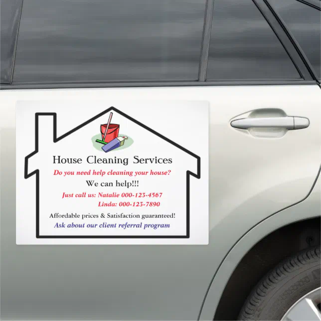 House Cleaning Services Promotional Car Magnet | Zazzle