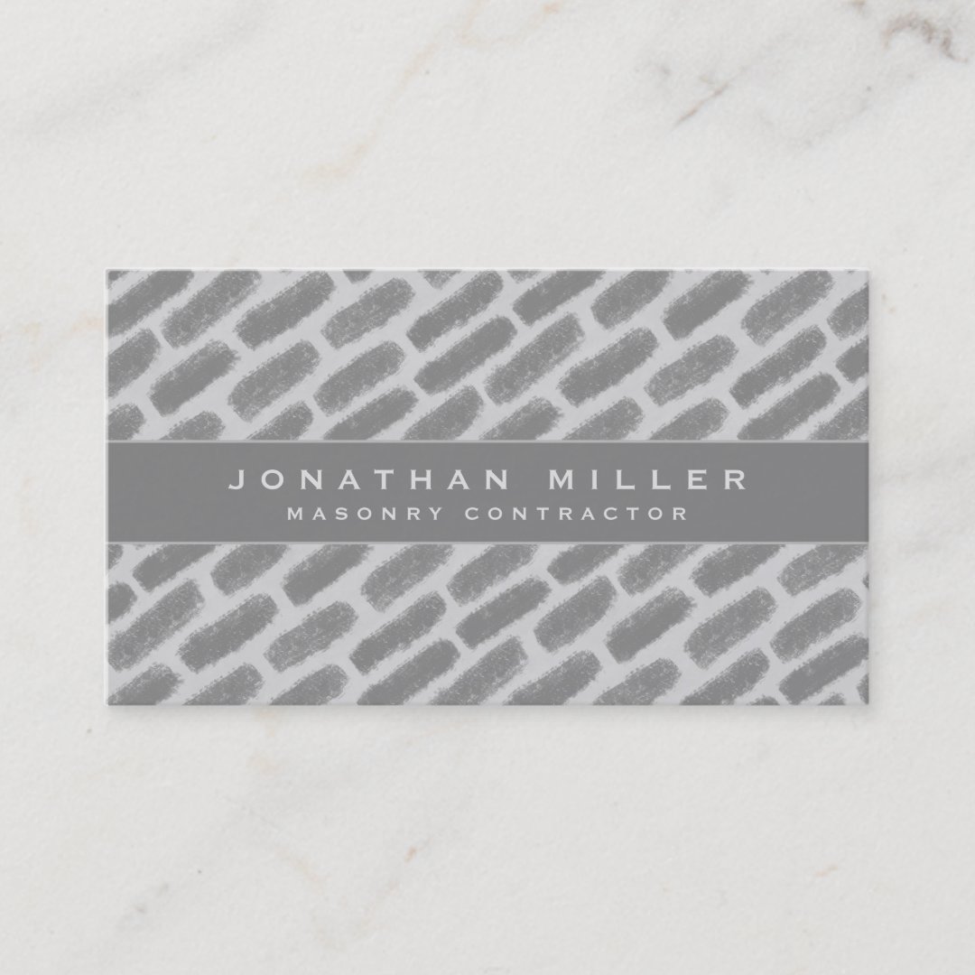 House Construction | Masonry | Gray Bricks Business Card | Zazzle