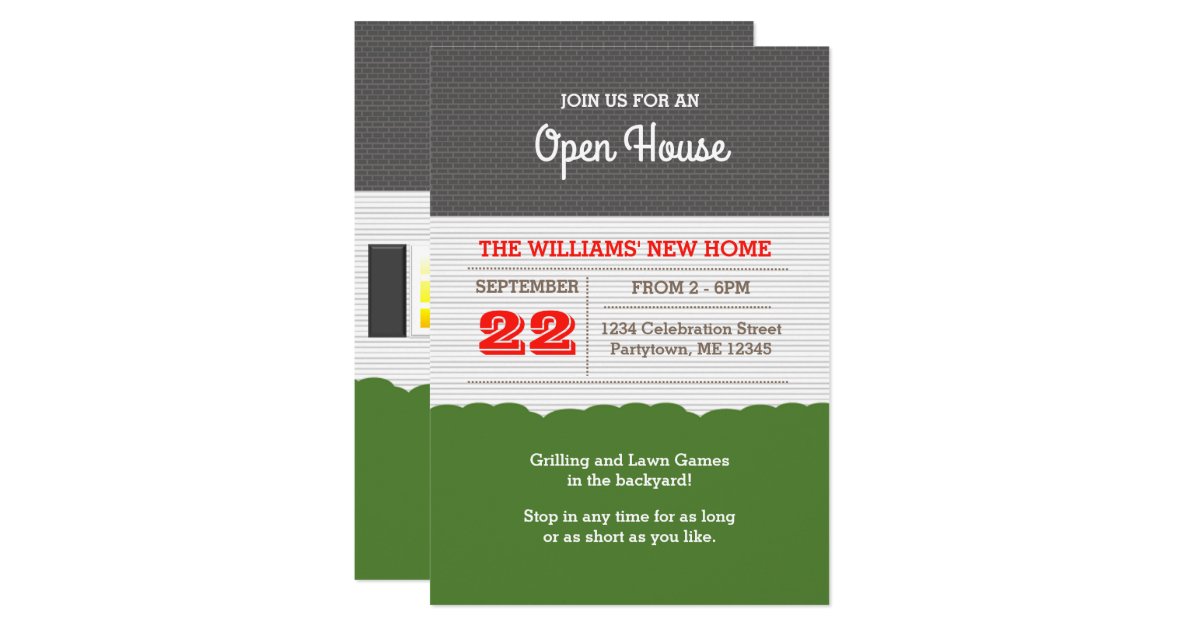 House Facade Open House Invitation | Zazzle.com