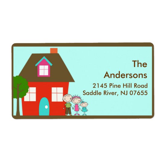 House & Family Return Address Label | Zazzle.com