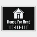 House For Rent Black and White Text Template Sign | Zazzle