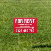 House for rent real estate yard sign with arrow | Zazzle