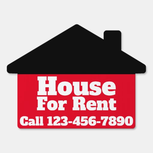 House for Rent with Phone Number Sign | Zazzle
