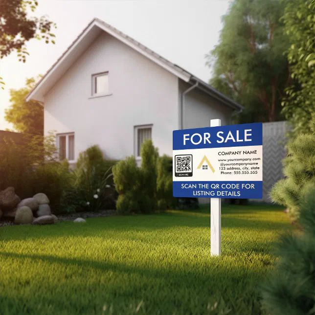 House For Sale QR Code Business Logo Sign | Zazzle