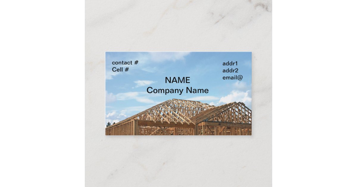 house framing business card | Zazzle