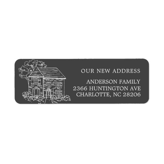 House illustration | Moving Return Address Label | Zazzle.com